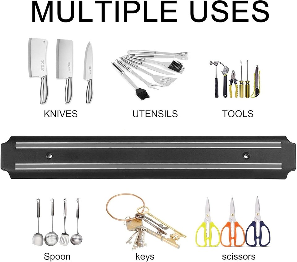 Magnetic Knife Strips 21.6 Inch Kitchen Utensil Scissor Tool Holder ...
