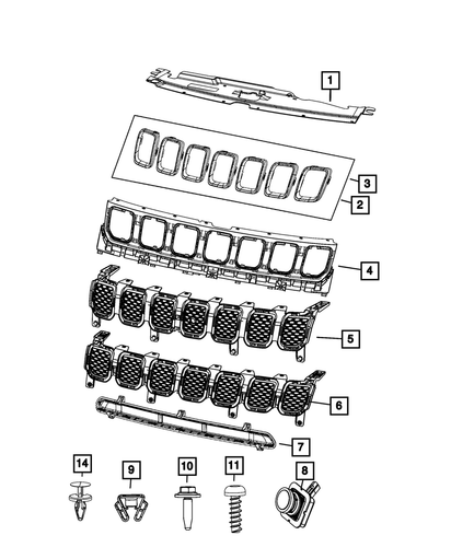 Genuine Mopar Radiator Grille Trim Ring Kit 68607802AA | eBay