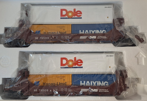 MTH Norfolk Southern 2-Car Twin Stack Container Set 20-90843 | eBay