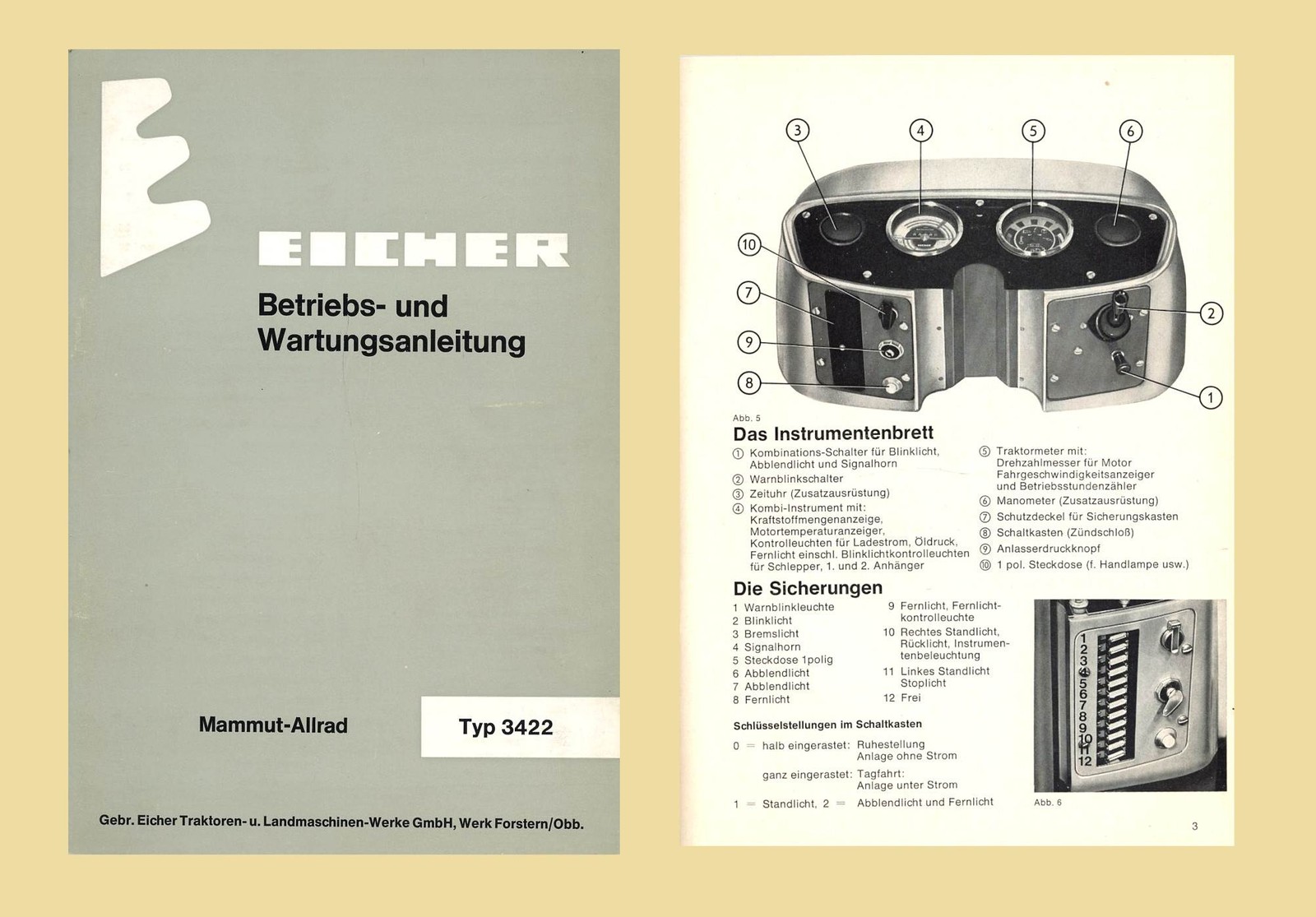 Eicher 3422 Mammut Allrad Schlepper Betriebsanleitung Original 1972 | eBay