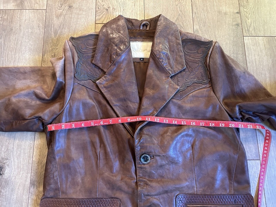 Kobler Carved Hand Tooled Leather Jacket Eagle Motif Blazer | eBay