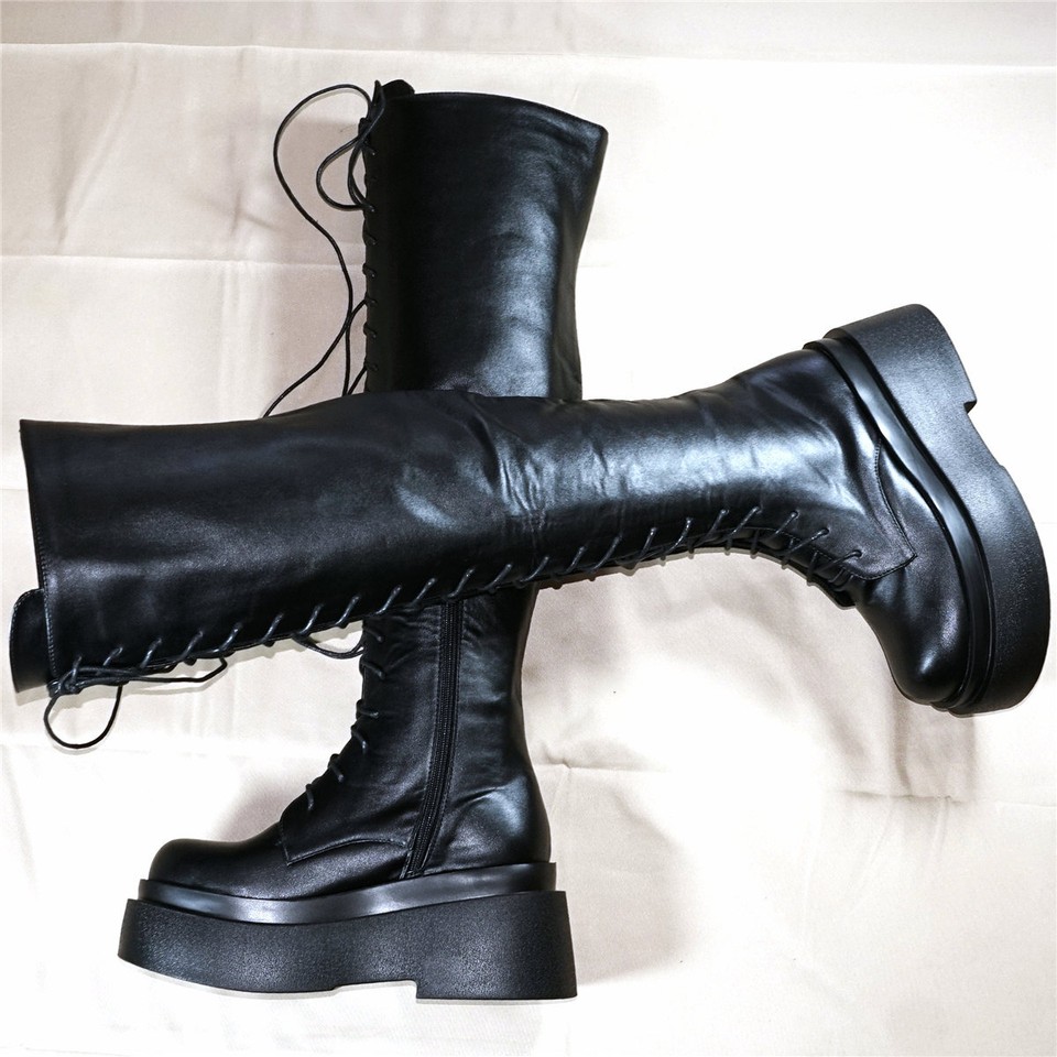 Plus Size Punk Goth Women Winter Thigh Boots Over the Knee Platform ...