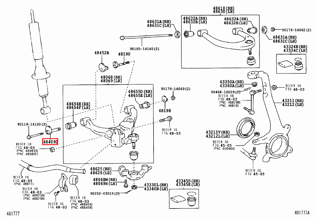 Genuine Prado RZJ120 LJ125 LJ120 KZJ120 KDJ125 Front Suspension Toe ...