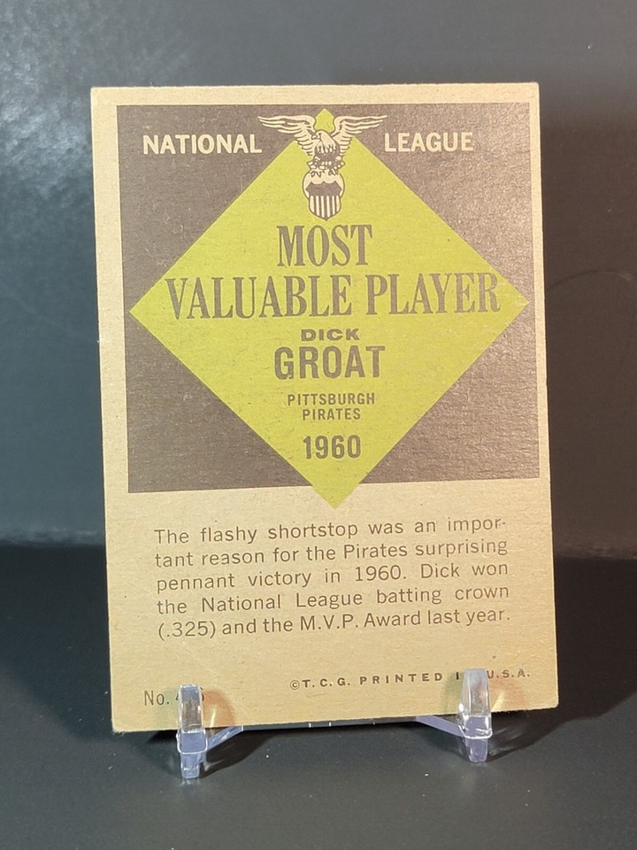 1961 Topps #486 MVP Dick Groat Pittsburgh Pirates (crease) | eBay
