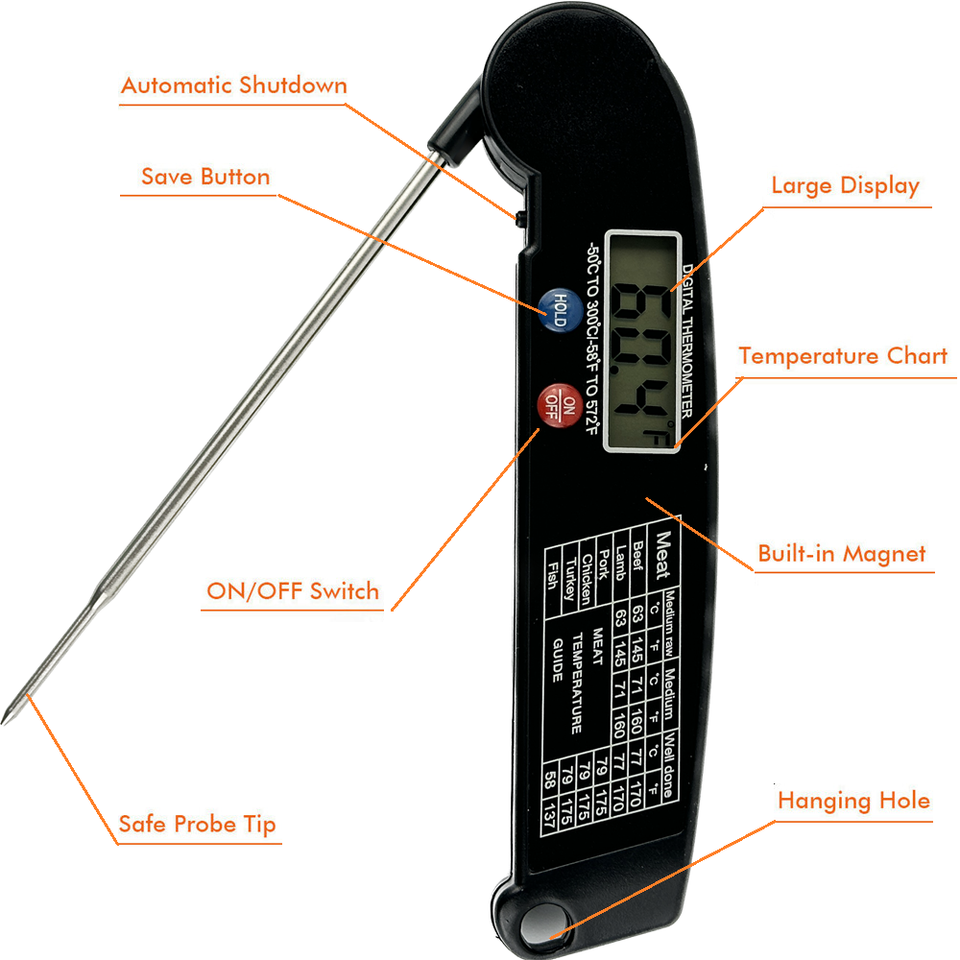 Digital Electronic Food Meat Thermometer Kitchen Cooking BBQ Grill ...