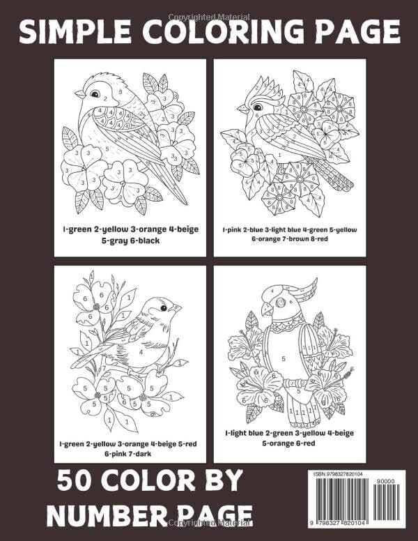 100 Page Color by Number Large Print Coloring Book for Adult: 100 Page ...