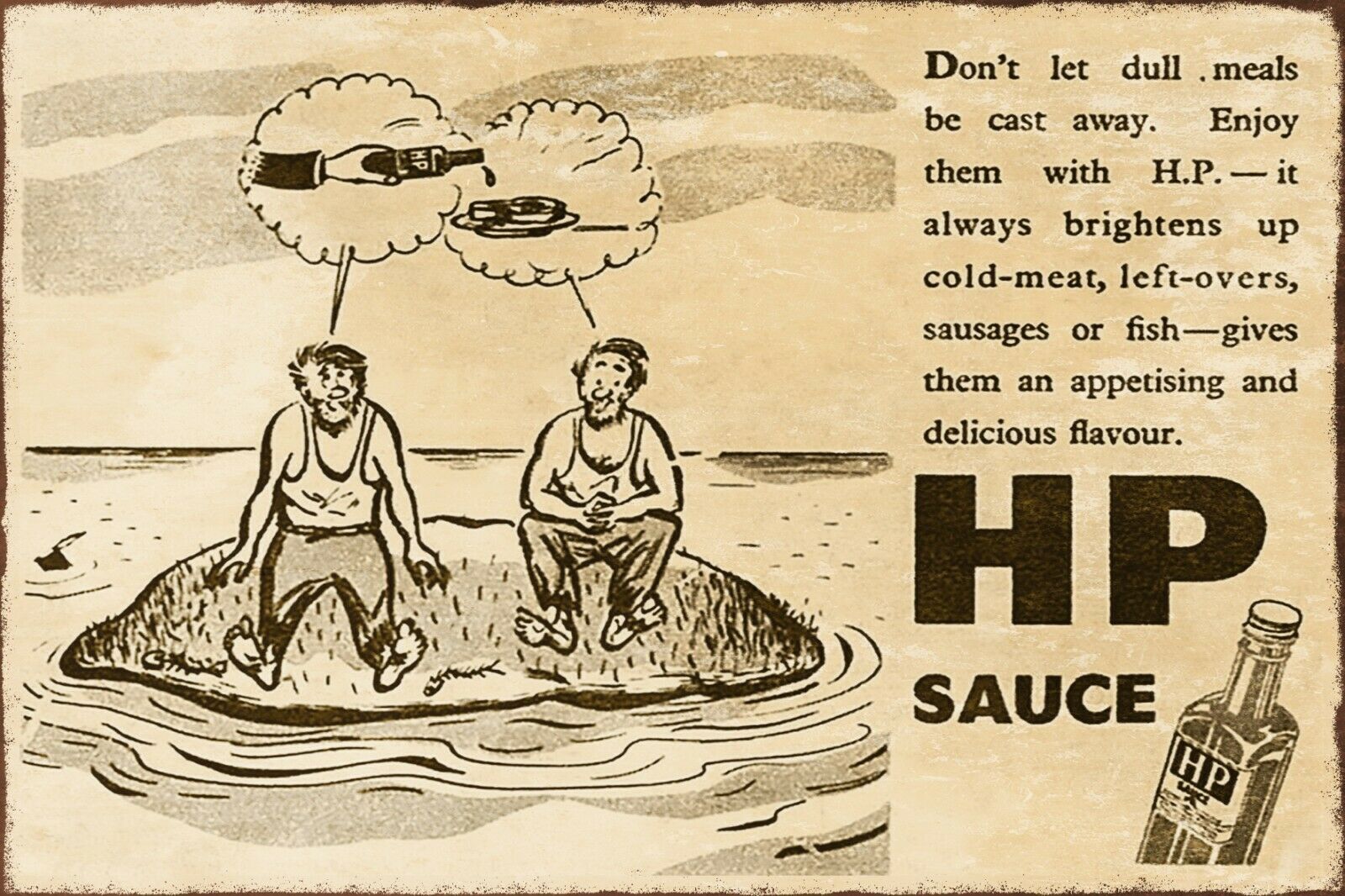 HP Sauce Advert Vintage Retro Style Metal Sign, brown sauce | eBay UK