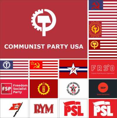 USA Party Flag Communist CPUSA BGF FRSO FSP Labor PLP PSL RCP RYM SEP ...