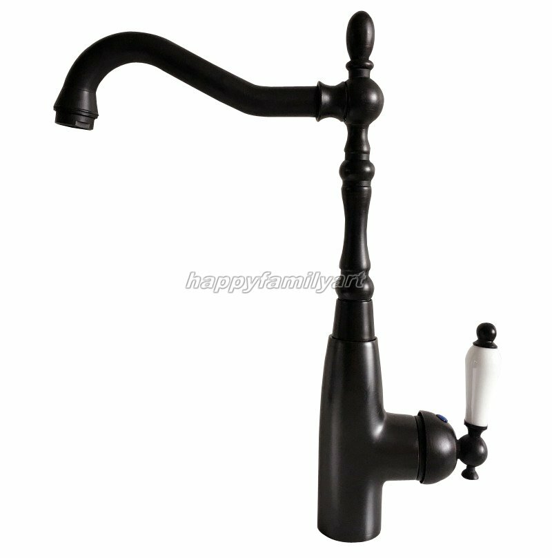Black Oil Rubbed Bronze Bathroom Kitchen Bar Sink Swivel Mixer Tap ...