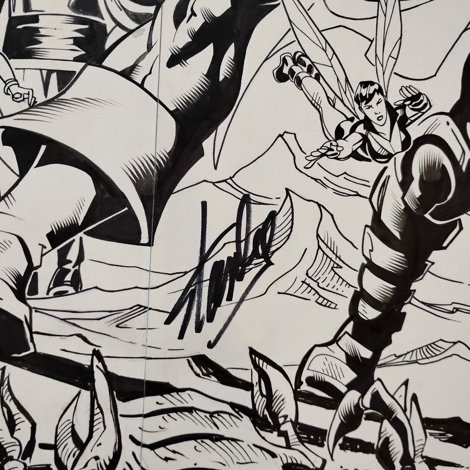 Original Comic Art ~ AVENGERS # 60 DPS 2002 ~ Kieron Dwyer ~ signed by ...