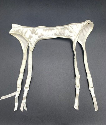 VTG Satin Ivory Garter Belt Style 7208 L-XL Nylon/Spandex | eBay