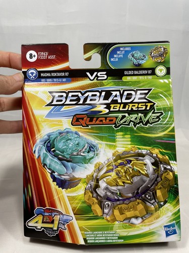 Beyblade Burst Quad Drive Dual Pack - Magma Roktavor R7 vs Gilded ...
