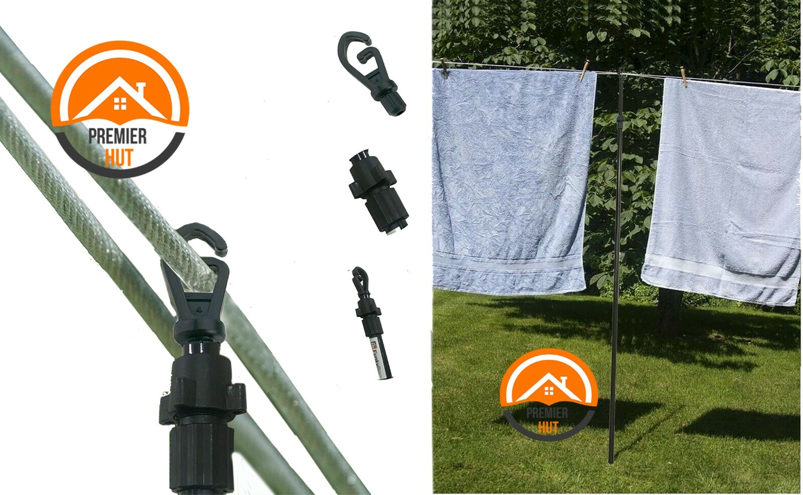 Clothesline Support Pole Heavy Duty Telescopic Washing Line Laundry ...