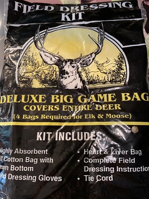 Lot Of 3 Deluxe Big Game Bag Field Dressing BUCK BAGGER. D&H Products ...