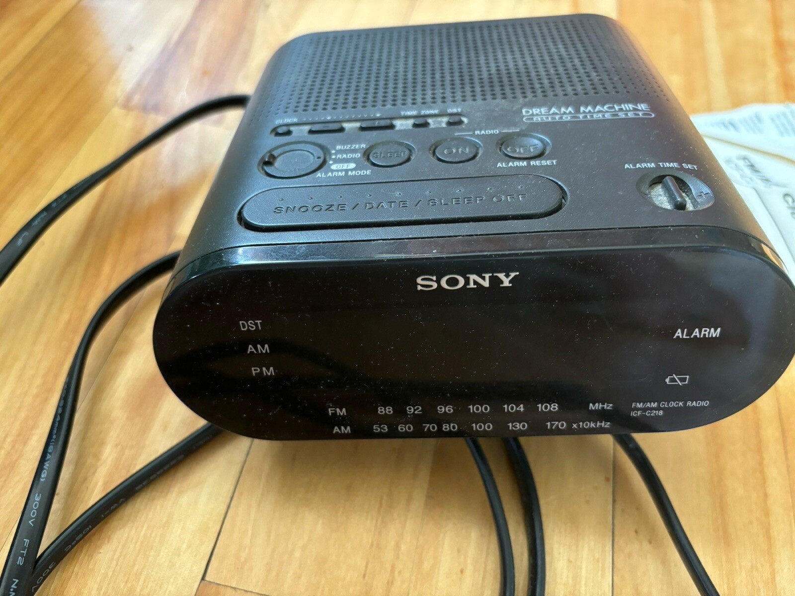 Sony Dream Machine Auto Time Set AM/FM Alarm Clock Radio Black ICF-C218 ...