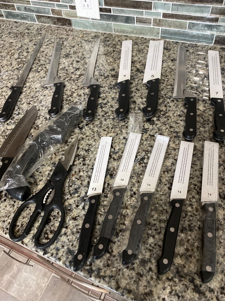 New Ronco Showtime Six Star Plus 25 Pc total Knife Set W/ Scissors ...