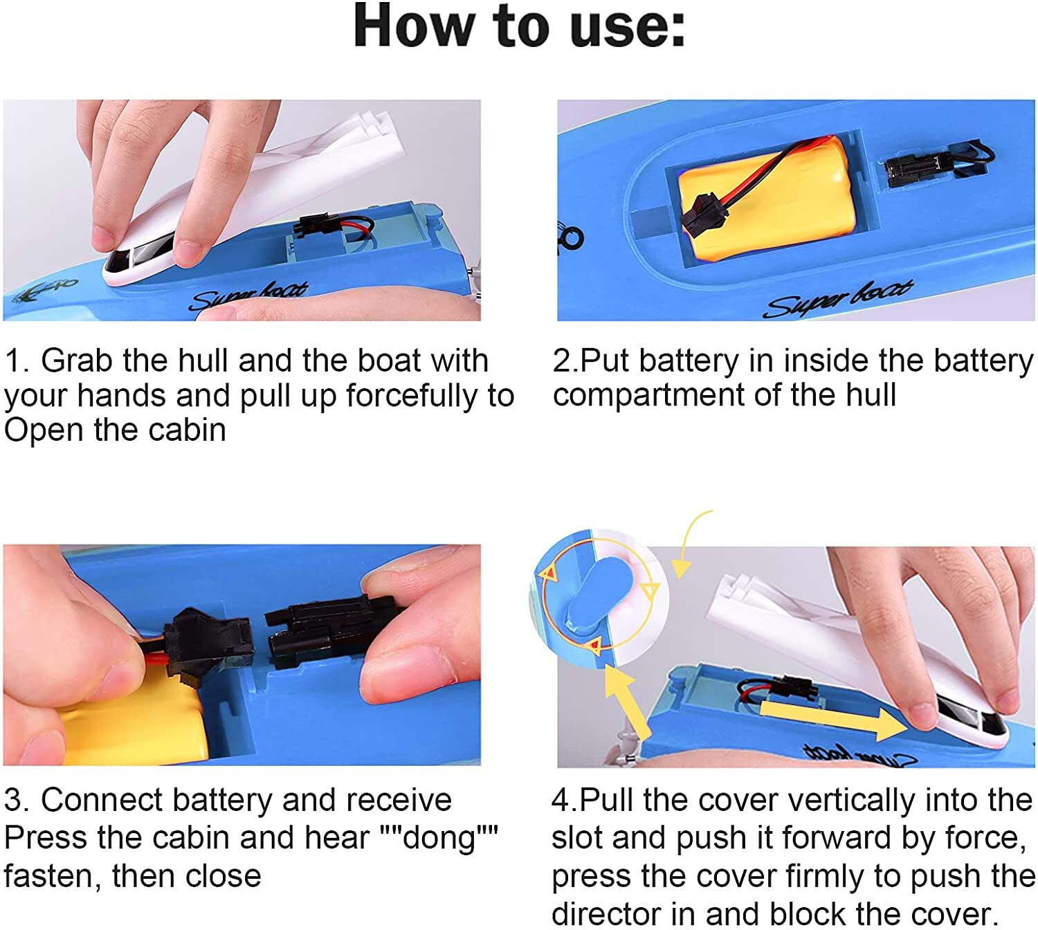 2.4Ghz High Speed Racing Boat Radio Remote Control Electric RC Boat UK ...