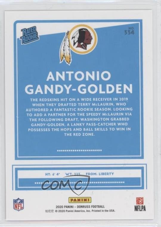 2020 Panini Donruss Rated Rookie Press Proof Red Antonio Gandy-Golden ...
