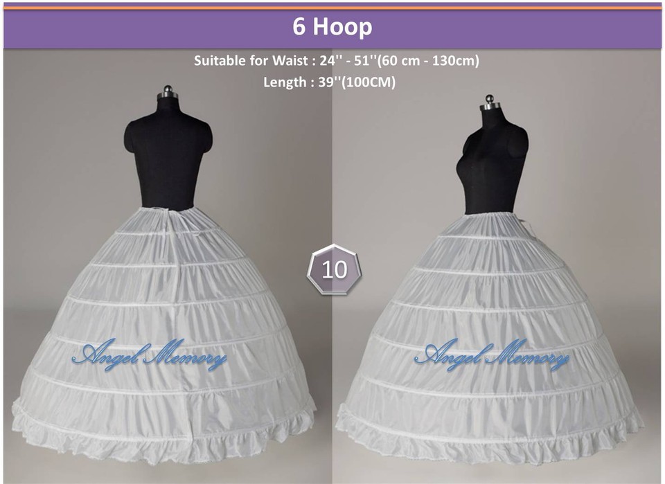 12 Styles White A Line/Hoop/Hoopless/Short Crinoline Petticoat/Slips ...