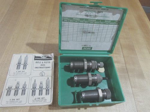 RCBS Reloading dies 45 ACP 3 die set with instructions & case #18906 ...