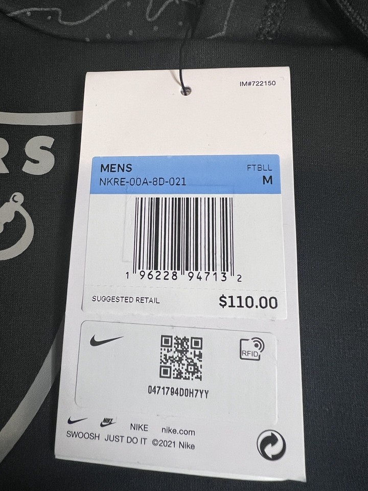 New Las Vegas Raiders Nike RFLCTV Chevron Pullover Hoodie Men's Size ...