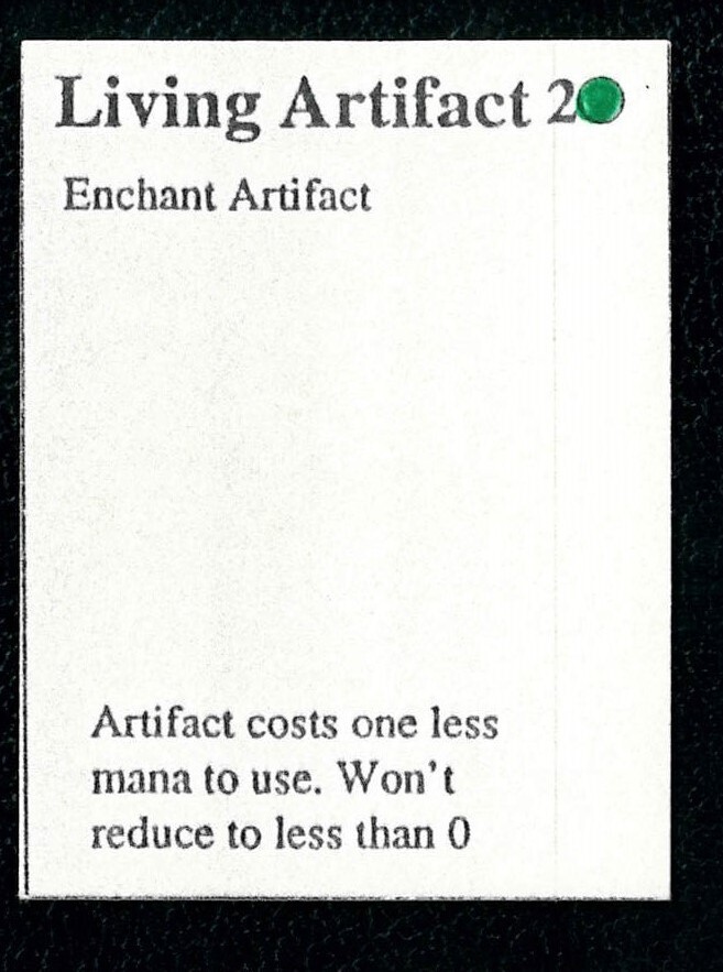 MTG Magic Gathering Alpha Living Artifact (Rare?) Playtest Card Beta ...