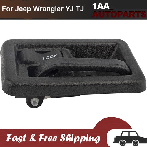 Inside Door Latch Handle Front Left For Jeep Wrangler 87-04 W/ Rod ...