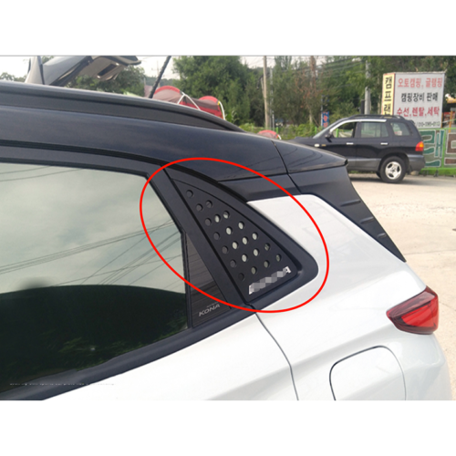 For Hyundai Kona 2018-2023 Black Rear Side Window Quarter Louver Cover ...
