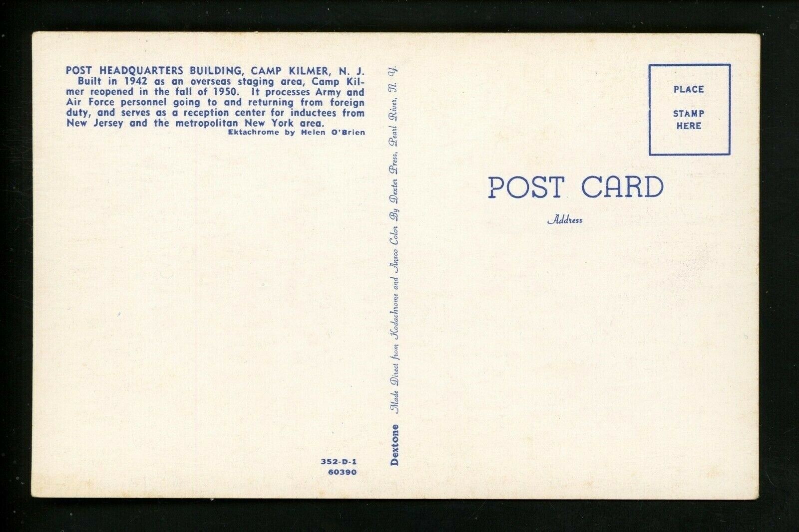 Military Base postcard Camp Kilmer New Jersey NJ Post Headquarters ...