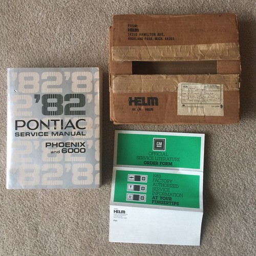 Orig GM - HELM authorized Pontiac SERVICE MANUAL for Phonix and 6000 | eBay