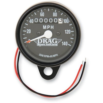 Drag Specialties 2240:60 Ratio Black Faced Mini Mechanical Speedo ...