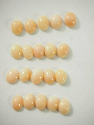 Vintage Natural Coral cabochon-(s) 5 x 7mm Top Angel Skin color No ...