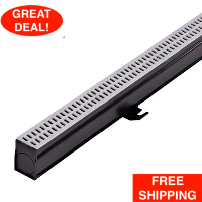 Slim Channel Drain Kit - 2-1/4" x 6 ft. - Gray Grates Complete ...