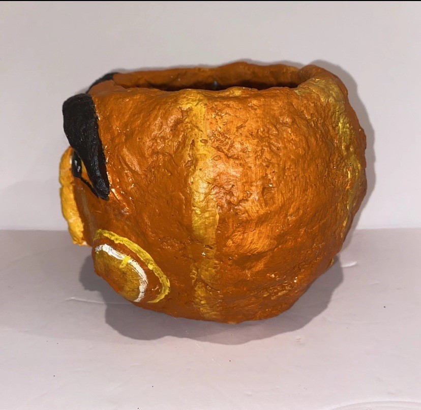 Paper Mache Pumpkin Retro Style Handmade/painted Orange With Face | eBay UK
