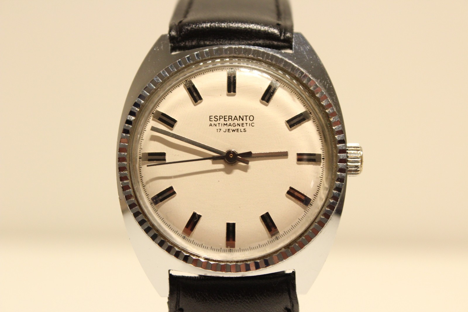 VINTAGE CLASSIS ELEGANT CHROMED MECHANICAL SWISS MEN'S WATCH "ESPERANTO ...
