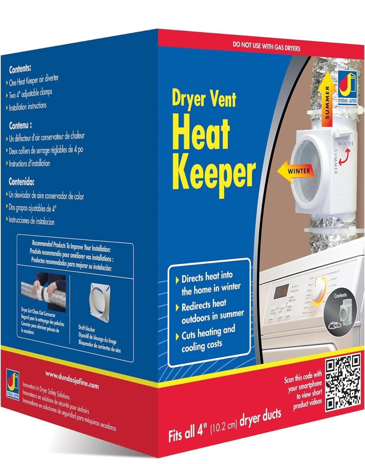 Dundas Jafine CHK100 Dryer Vent Heat Keeper Fits All 4-Inch Ducts ...