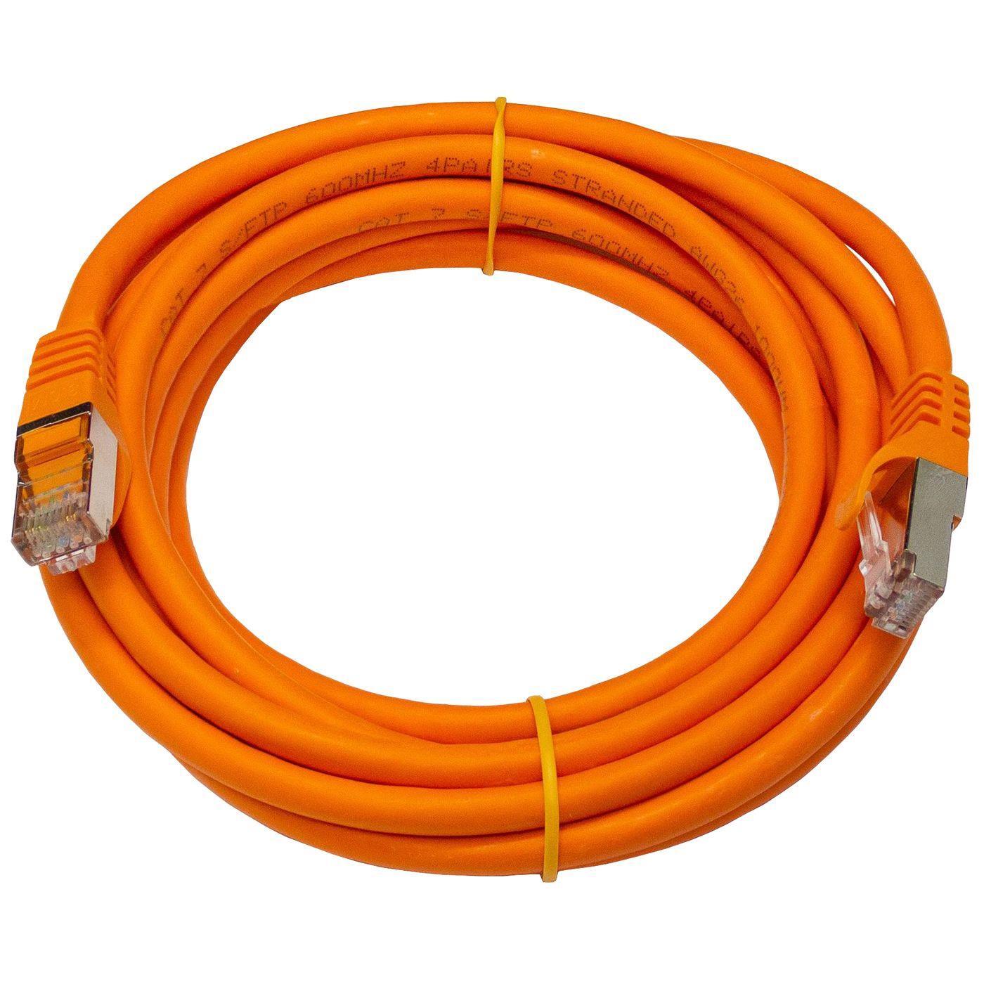 3m RJ-45 Network cable Patch cable CAT7 Orange S/UTP Ethernet DSL LAN ...