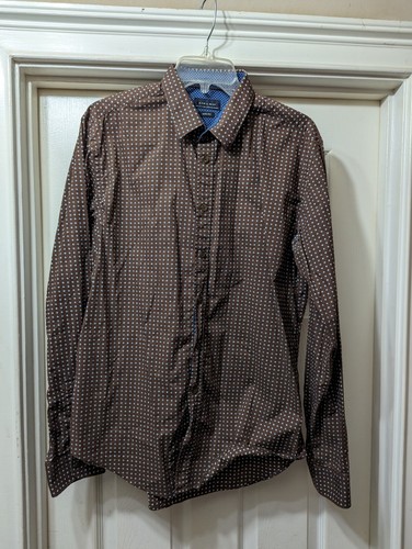 Zara Man Basic Slim Fit Shirt Adult L Brown Button Down Long Sleeve Dress | eBay