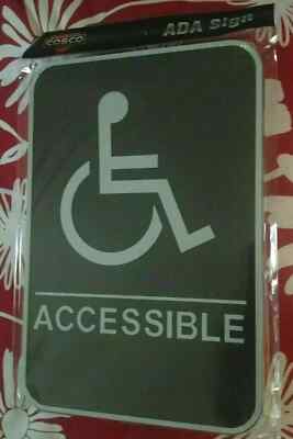 9x6 B&W Wheelchair Accessible Tactile Symbol Braille ADA Sign Plastic ...