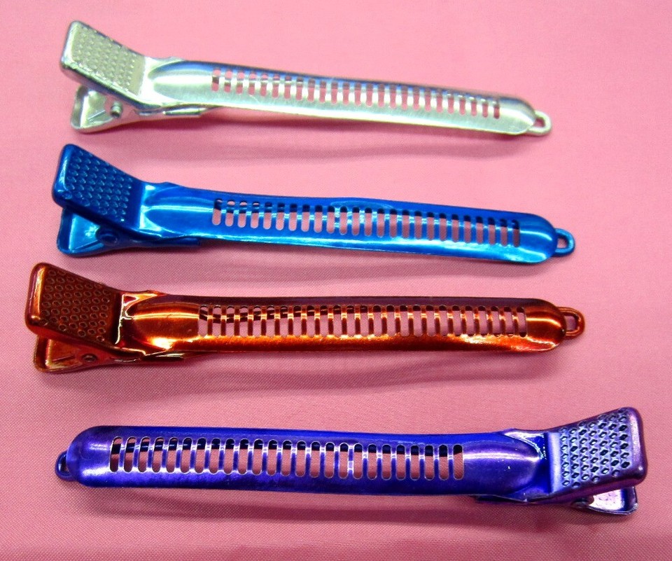 LOT OF 4,8,24--4" LONG Aluminium HAIR CONTROL CLIPS PRO SALON USE ...