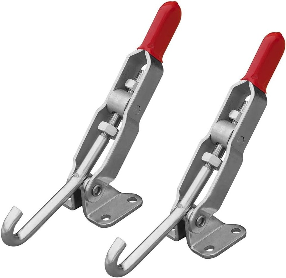 POWERTEC J Hook Toggle Clamp 451 w/ Hook Type Draw Latch Pull Action ...