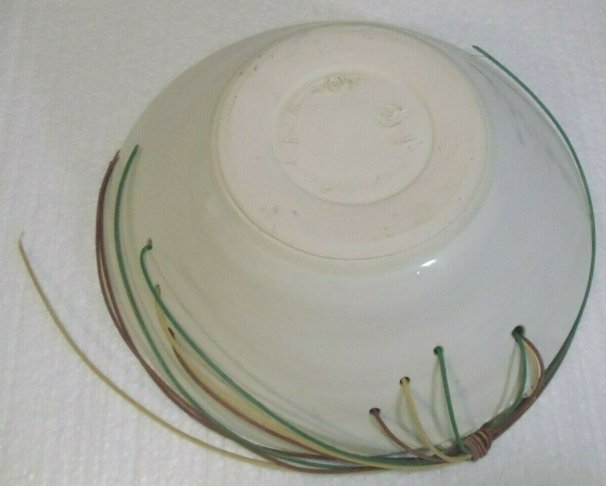 Susan Fox Hirschmann Studio Pottery Bowl with Wicker Accents | eBay