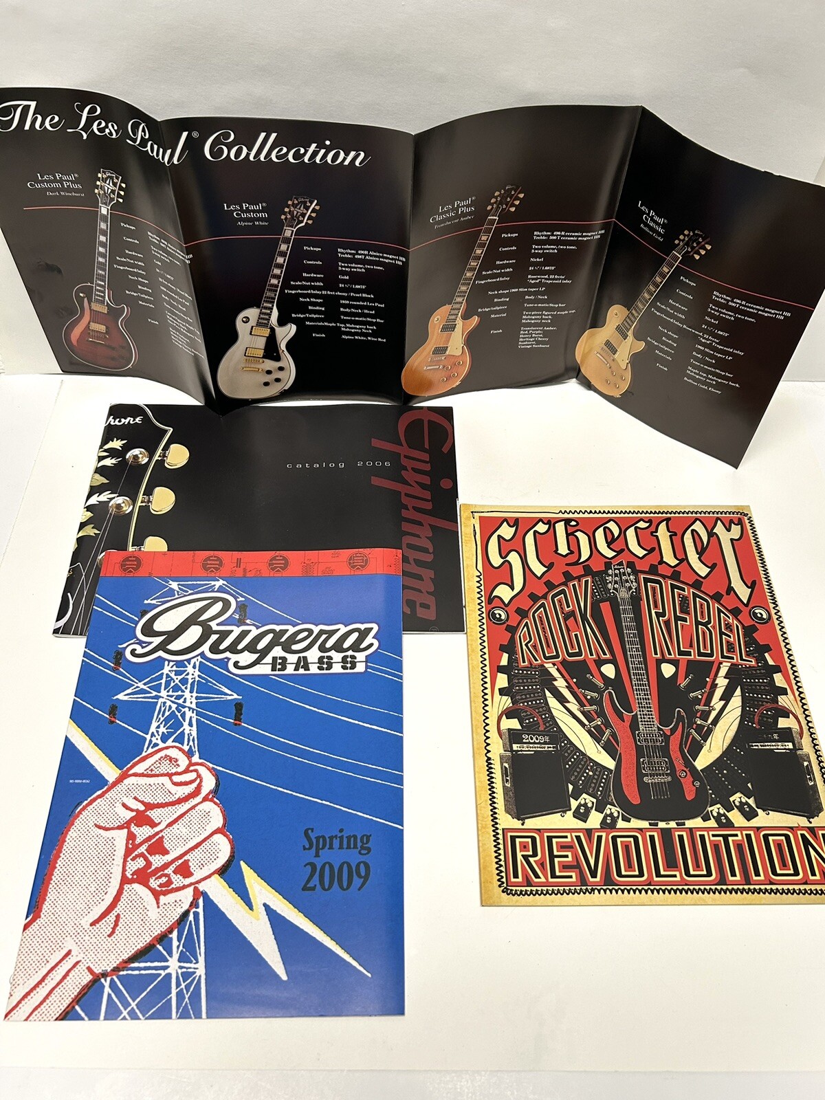 Vintage Guitar Catalogs Gibson Schecter Epiphone Les Paul Fold Out ...