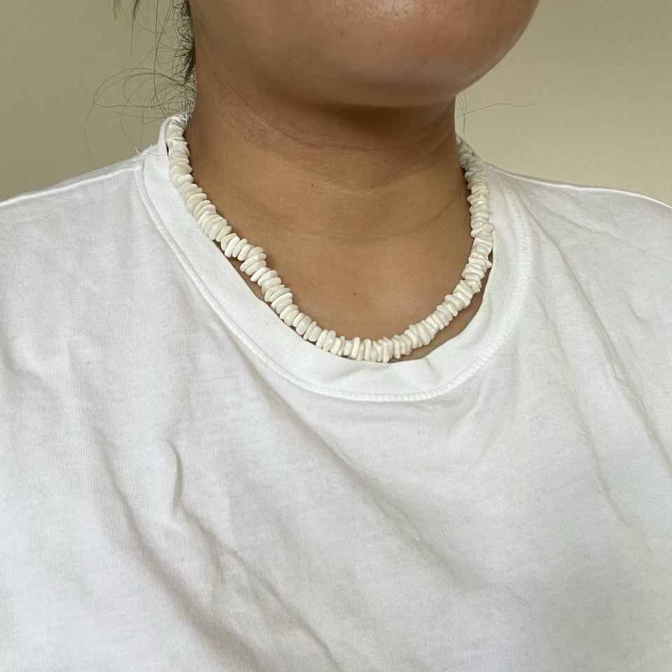 White Puka Shell Necklace Men Women Hawaiian Surfer 90s Y2K Jagged ...