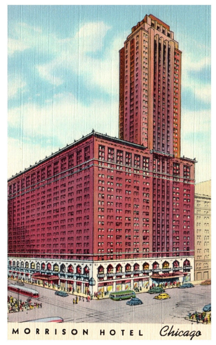 Postcard Morrison Hotel Chicago Clark & Madison Streets Illinois | eBay