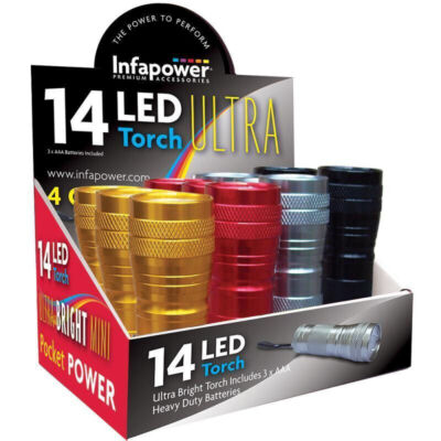 1x 14 LED Infapower F027 Ultra Bright Mini Pocket Aluminum Body Torch ...