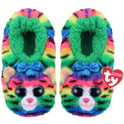 Ty TIGERLY Cat 9.125"L (unstretched 8.5") Slipper Socks Kid's Size ...