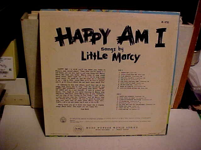 "COVER ONLY" NO RECORD HAPPY AM I songs by Little Marcy Word Recs LP ...