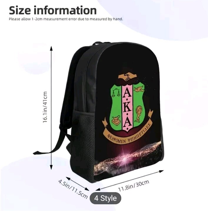 Alpha Kappa Alpha Shield Large Backpack | eBay