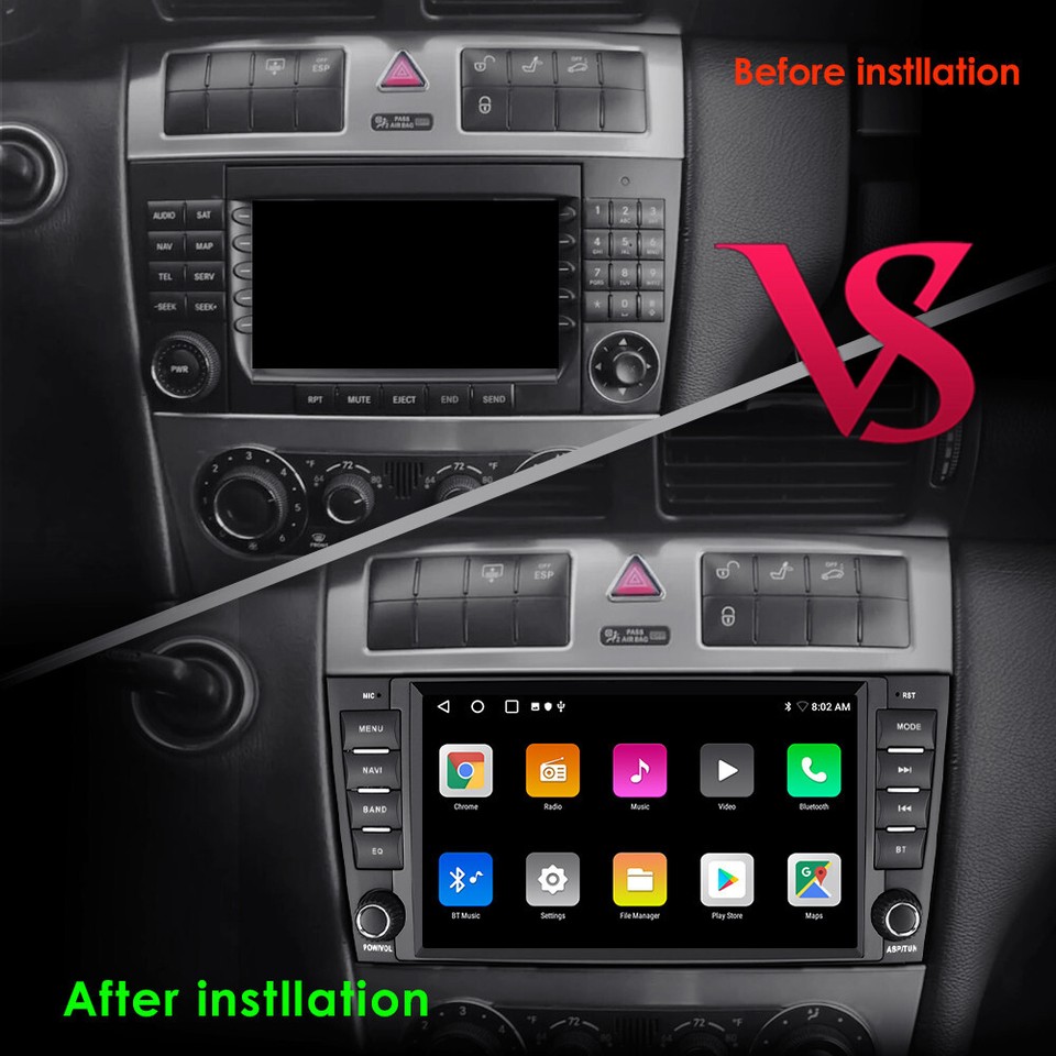 For Mercedes Benz W203 C200 C230 C280 Android 13 Radio GPS BT Car ...